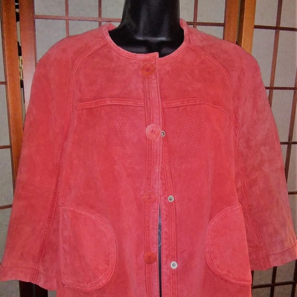 TravelSmith | Jackets & Coats | Travelsmith Orange Leather Jacket Size ...